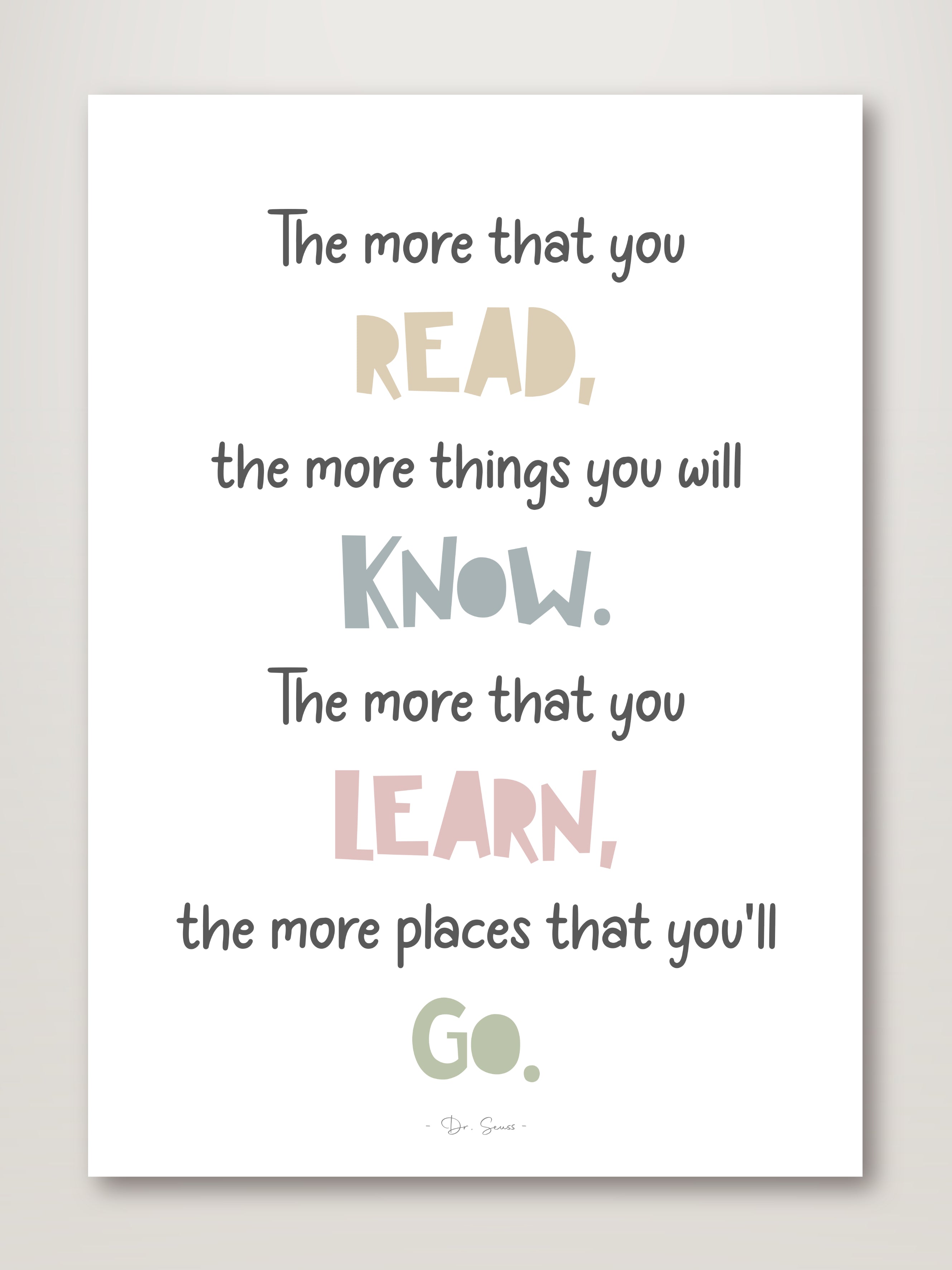 Read, Learn, Know, Go – Wall Art Art Art
