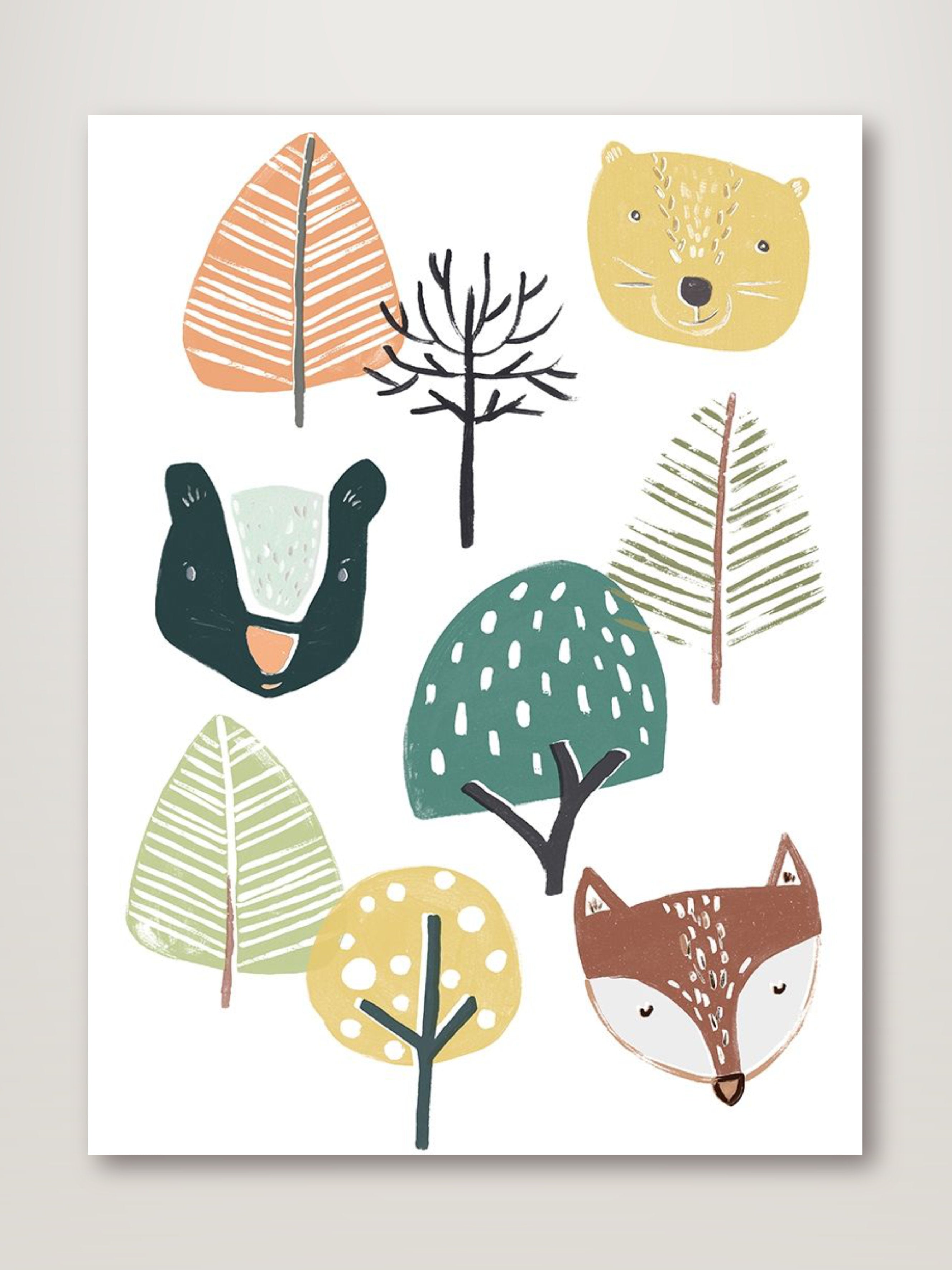 Woodland Faces I – Wall Art Art Art